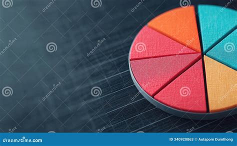 Colorful Pie Chart Segment On A Dark Background Representing Data Visualization And Analysis