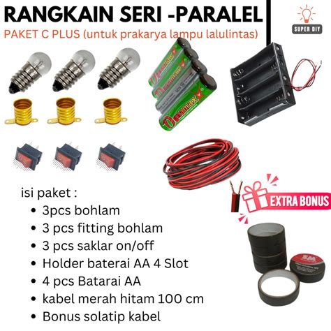 Jual Harga Diskon Paket Rangkaian Listrik Lampu Seri Paralel Untuk Bahan Praktek Kelas 6 Sd