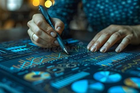 Financial Business Analytics Concept Business Man Hand With Focused On Financial Statistics