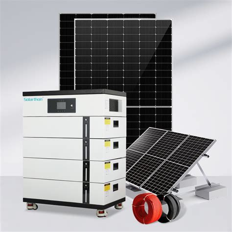 Flat Layer Energy Storage Stackable Integrated Solar Battery With 56kw Off Grid Hybrid Inverter