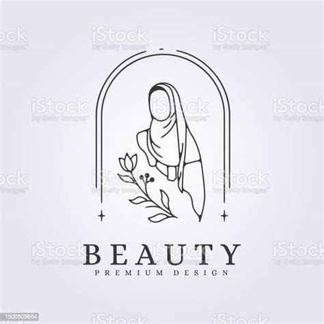 미학과 아름다움 히잡 소녀 로고 벡터 일러스트레이션 디자인 Fashion Show에 대한 스톡 벡터 아트 및 기타 이미지 Fashion Show 고전 양식 꽃 식물