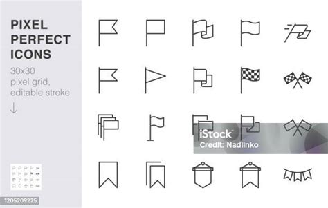 플래그 선 아이콘 세트입니다 체크 무늬 플래그 위치 마커 흔들리는 페넌트 책갈피 핀 최소 벡터 그림 웹 맵 응용 프로그램에 대한