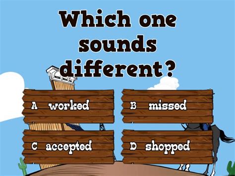 Regular Verbs Pronunciation Odd One Out Quiz