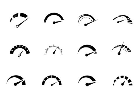 Premium Vector Set Of Speedometer Icons Black And White Vector Illustration Minimalist And