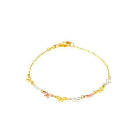 916 Gold 3 Tone Ribbons Bracelet Moneymax Jewellery