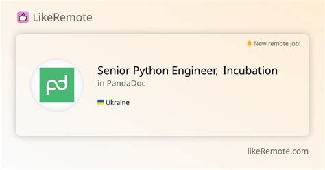 📩 Senior Python Engineer Incubation At 🏢 Pandadoc 📍remote Job In 🇺🇦 Ukraine Rlikeremote