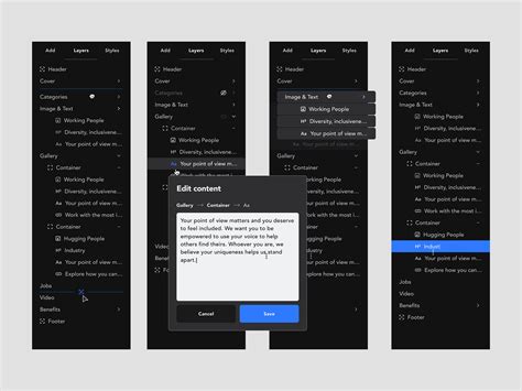 Page Editor Layers Panel In Dark Mode By Constantine Smirnoff On Dribbble