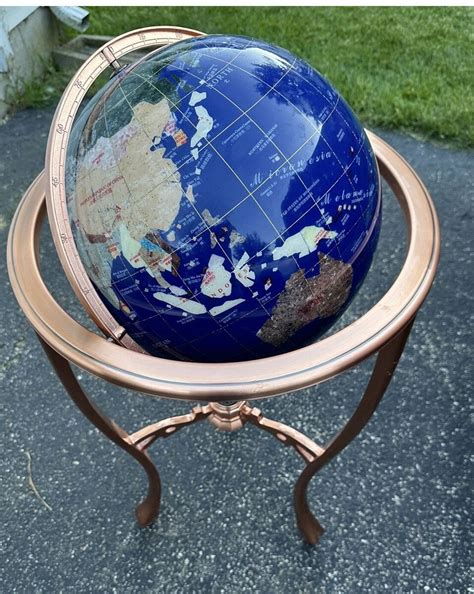 9 Caribbean Blue Gemstone Globe