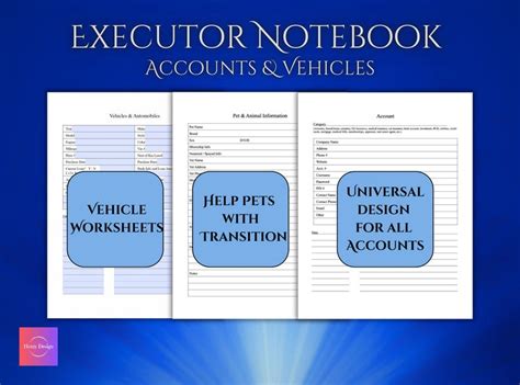 Executor Notebook Estate Administration Bills Assets Printable Pdf Etsy