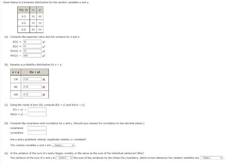 Solved Given Below Is A Bivariate Distribution For The