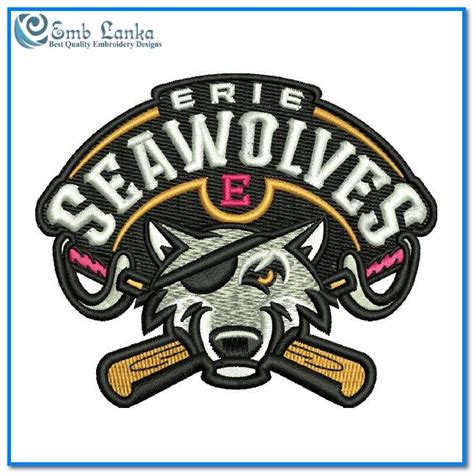 Erie Seawolves Baseball Team Logo Embroidery Design Embroidery Logo