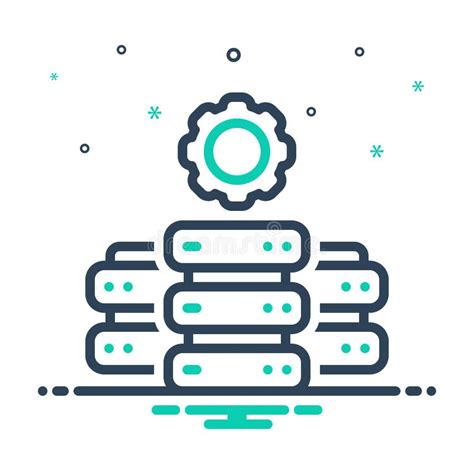 mix icon for raid database and setting stock vector illustration of