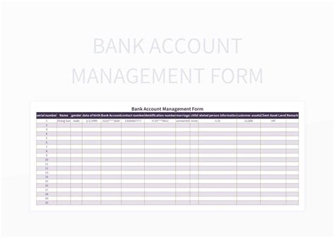 Free Account Management Table Templates For Google Sheets And Microsoft Excel Slidesdocs