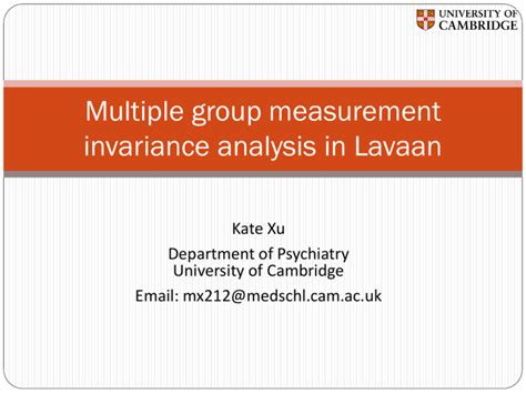 Measurement Invariance Analysis In Lavaan