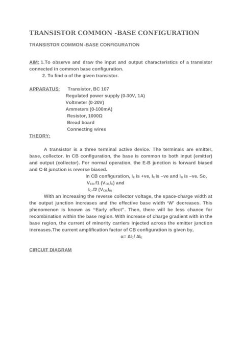 Docx Common Base Transistor Project Dokumen Tips