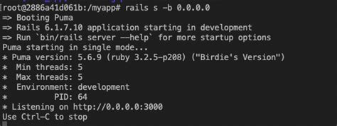 Ruby On Rails Unable To Make Requests To Server Within Container From Host Machine When