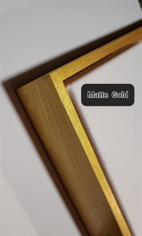 Matte Gold Thin Border Canvas Floating Frame Made To Order Canvas Frame Solid Wood Float