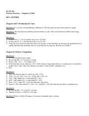 ECON 301 Practice Exercises Second Exam KEY ANSWERS Pdf ECON 301