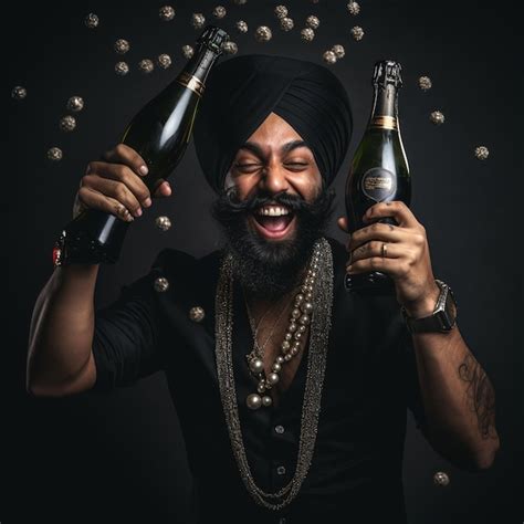 Premium Ai Image Happy Sikh Religion Man Doing Party