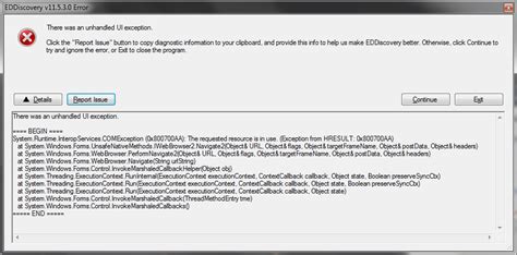 Unhandled Ui Exception Possibly Related To Browser · Issue 2862 · Eddiscoveryeddiscovery