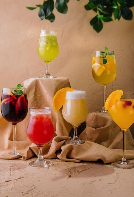 Premium Photo Variety Of Tropical Cocktails
