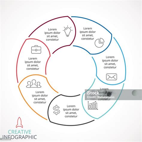 벡터 서클 화살표 인포그래픽 사이클 다이어그램 선형 그래프 프레젠테이션 차트 0명에 대한 스톡 벡터 아트 및 기타 이미지 0명 7 개념 Istock
