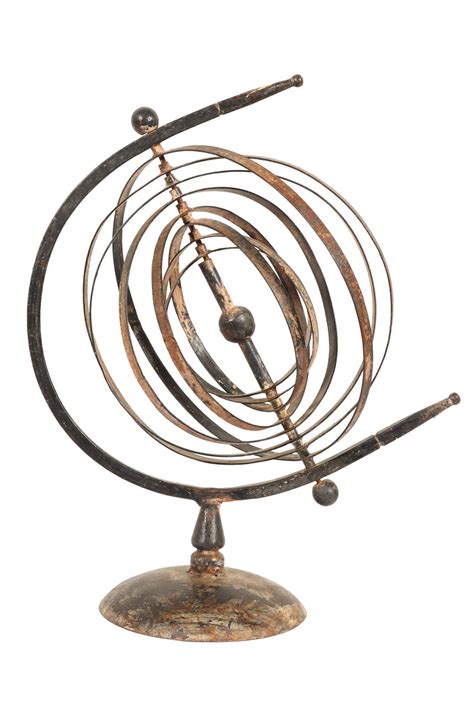 Distressed Armillary Sphere Ornament With Eight Orbits 50cm Height Zother Industry Science