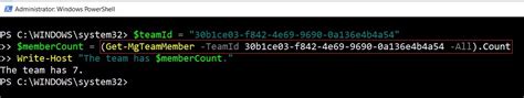 Using Get Mgteammembercount In Graph Powershell