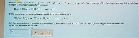 Nitric Acid Can Be Formed In Two Steps From The Atmospheric Gases