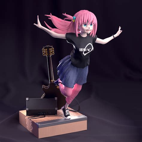 Artstation Hitori Gotoh Bocchi The Rock Fanart Figure