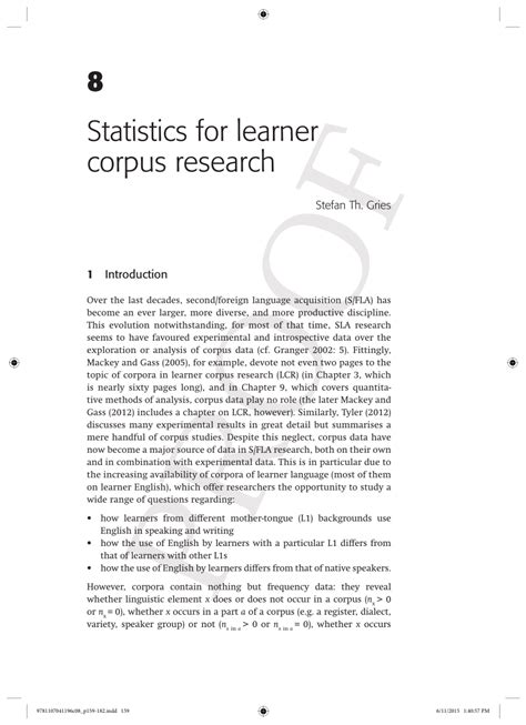 Pdf Statistics For Learner Corpus Research