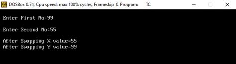 swap two numbers program in c swap two numbers program