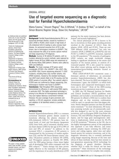 Pdf Use Of Targeted Exome Sequencing As A Diagnostic Tool For