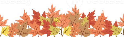 Autumn Leaves Seamless Border Vector Illustration Repeating Ornament 24554244 Png