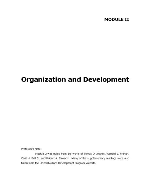 module ii pdf organization development system