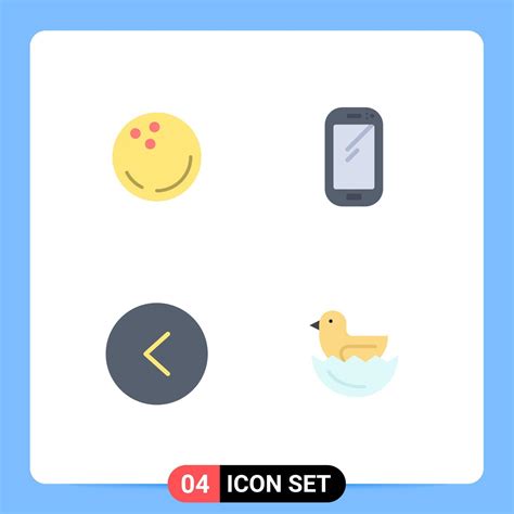 4 Universal Flat Icons Set For Web And Mobile Applications Ball Arrow Strike Mobile Left