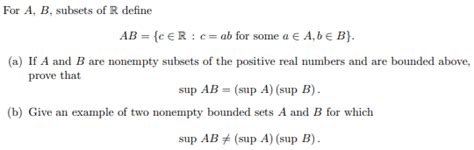 solved for a b subsets of r define ab {cer c ab for