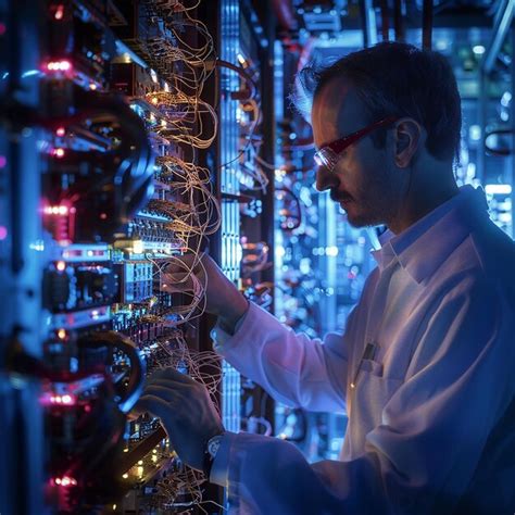 Quantum Computing Researcher In A Lab Premium Ai Generated Image