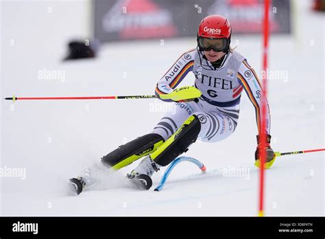 Germanys Lena Duerr Competes During A World Cup Womens Slalom Skiing