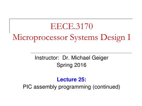 PPT EECE 3170 Microprocessor Systems Design I PowerPoint Presentation ID 9556432
