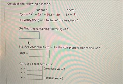 solved consider the following function function