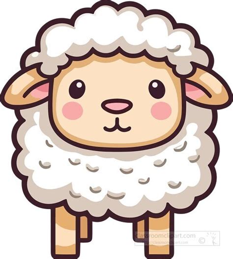 Sheep Clipart Cute Sheep Vector Illustration Clip Art