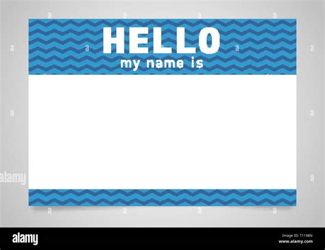 Blue Name Tag Hello My Name Is Sticker Stock Vector Image And Art Alamy