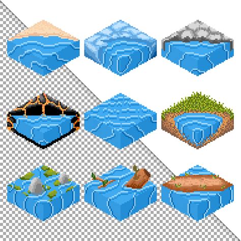 Free Vector Water Isometric Pixel Art Game Asset Vector Art At Vecteezy