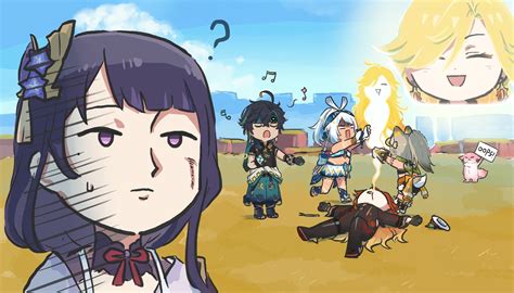 Raiden Shogun Yae Miko Mualani Mavuika Yae Miko And 2 More Genshin Impact Drawn By