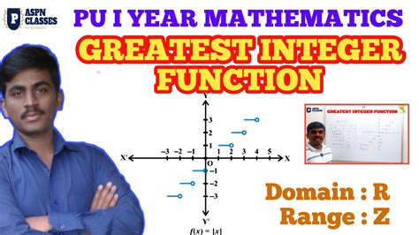 Greatest Integer Functions Class 11graph Domain And Range Of Greatest Integer Functions In