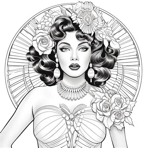 Free Coloring Page Of Pin Up Girls For Adults Printable Coloring Sheets Coloring Pages For