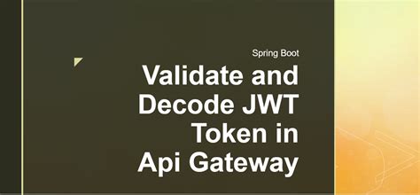 Using Json Web Tokens Jwt With Spring Boot For Authentication And