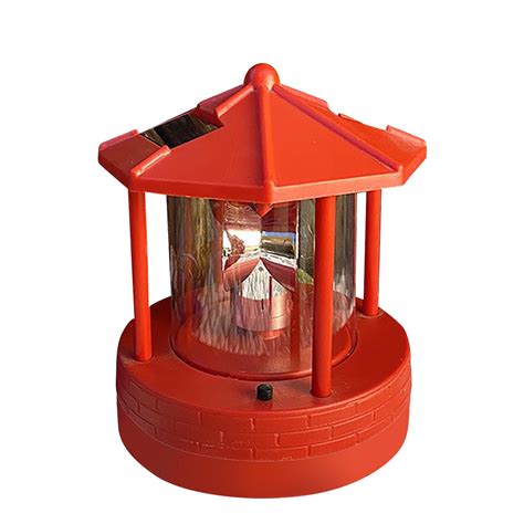 Yyuenw Solar Lighthouse Rotating Light 360 Degree Light Houses Led