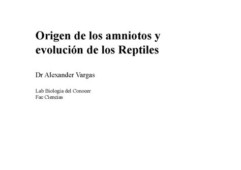 Amniotes Rev Low Res Origen De Los Amniotos Y Evolución De Los